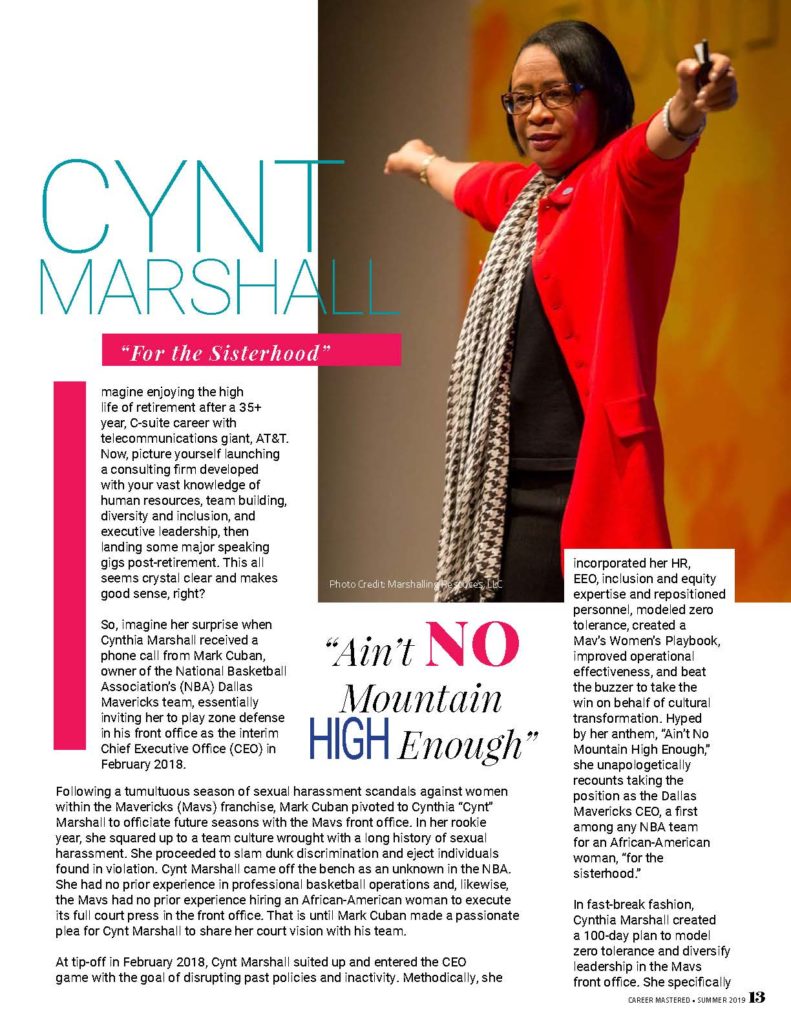 Her Two "Cynts": Cynthia Marshall, CEO Dallas Mavericks | Career Mastered